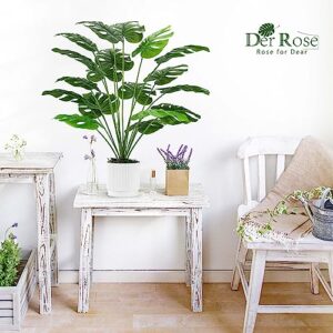 Der Rose 28" Fake Plants Large Artificial Monstera Faux Plants Indoor Tall for Floor Home Office Farmhouse Bedroom Decor