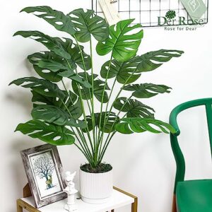 Der Rose 28" Fake Plants Large Artificial Monstera Faux Plants Indoor Tall for Floor Home Office Farmhouse Bedroom Decor