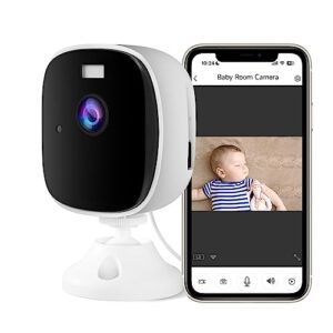 rraycom mini wifi home security cameras system-2k hd indoor camera with playback, ai motion detection, color night vision, two-way audio, cloud&sd storage, compatible with alexa&google assistant