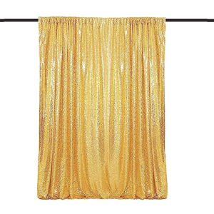 new upgrade gold sequin backdrop curtain, wispet thick glitter curtain panels, 4ftx7ft gold sparkly sequence parties wedding photography background drapes