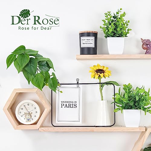 Der Rose 6 Packs Fake Plants Small Artificial Plants for Home Office Desk Bathroom Aesthetic Farmhouse Room Decor Indoor