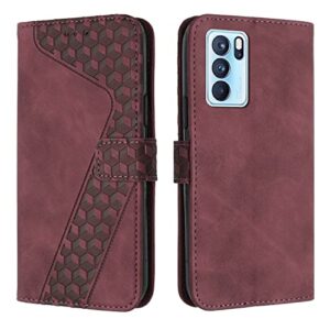 phone protective flip case wallet case for oppo reno 6 pro 5g, vintage pu leather phone case magnetic flip folio leather case credit card holder kickstand shockproof case phone flip cases ( color : ve