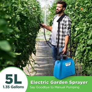 Pine Tree Tools 1.3 Gallon Electric Garden Sprayer - Battery Sprayer, Weed Sprayer, Electric Sprayer, Battery Powered Sprayer, Yard Sprayer, Weed Killer Sprayer with Wand - Sprayers in Lawn and Garden