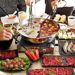 Shabu Shabu Hot Pot. 304 Premium Stainless Steel Hot Plate Cookware Set Ramen Cooker, Hot Pot Soup Base Korean BBQ Multi Cooker Stainless Steel Pot Set, 11"(30cm) Pot with Divider