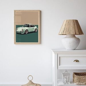 Inspirational Wall Art Co. - White | Porsche Car Poster - Car Posters for Boys Room - Car Wall Decor - Car Room Decor - Car Posters for Men | 11x14 Inches Unframed