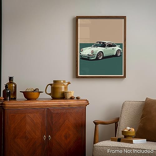 Inspirational Wall Art Co. - White | Porsche Car Poster - Car Posters for Boys Room - Car Wall Decor - Car Room Decor - Car Posters for Men | 11x14 Inches Unframed