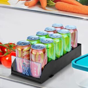 KEKIN Drink organizer for fridge comes equipped with a Super Smooth Roller glide system with gravity feed. Drink dispenser for fridge is Fully assembled, Its a great fridge organizer, Drink Organizer.