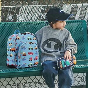 CLUCI Toddler Backpack for Boys Girls Kids Backpack Preschool Kindergarten Child Bookbag Travle Cute Blue Car Daycare Backpack