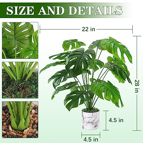 Der Rose 28" Fake Plants Tall Artificial Faux Plants in Pot for Home Farmhouse Bedroom Living Room Decor Indoor