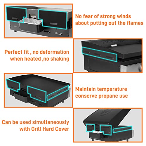 JiRiCHMi Blackstone Griddle Accessories - Wind Guards For Blackstone Griddle 22”,Grill Accessories For Outdoor Cooking,Compatible With Rear Grease Cup, Hood And Side Shelf