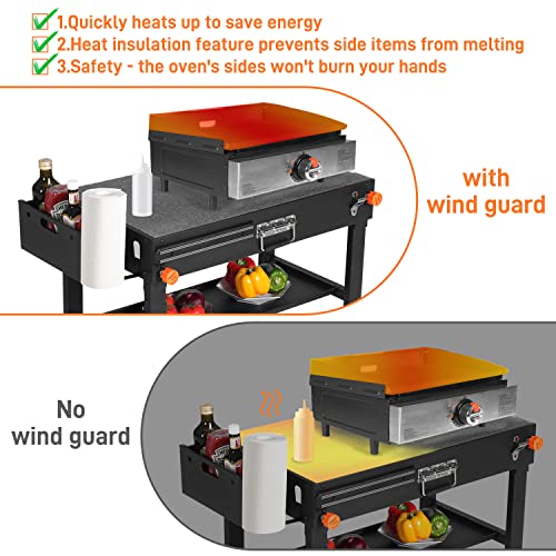 JiRiCHMi Blackstone Griddle Accessories - Wind Guards For Blackstone Griddle 22”,Grill Accessories For Outdoor Cooking,Compatible With Rear Grease Cup, Hood And Side Shelf