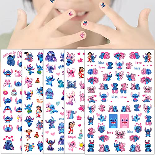 6 Sheets Cute Nail Art Stickers Nail Decals 3D Self-Adhesive Cute Nail Stickers Design Cartoon Nail Decals Kawaii Anime Nail Stickers Cute Nail Art Charm for Women Girls Nail Decoration