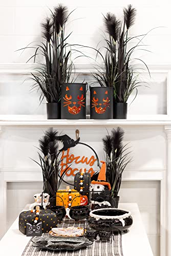 Boston International Ceramic Shakers Dishwasher and Microwave Safe Halloween Party Decorations Salt & Pepper Set, 2.5" x 2" Each, Cauldron