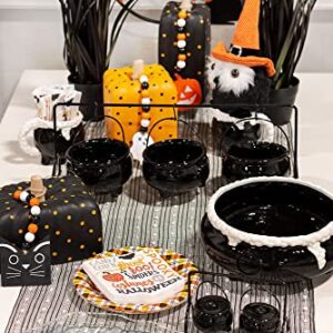 Boston International Ceramic Shakers Dishwasher and Microwave Safe Halloween Party Decorations Salt & Pepper Set, 2.5" x 2" Each, Cauldron