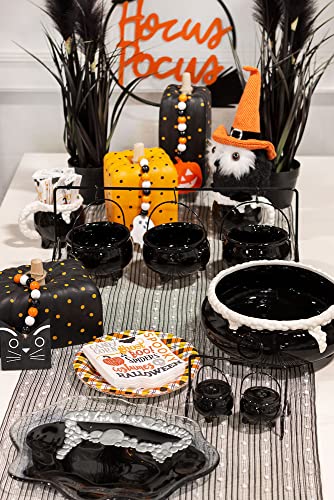 Boston International Ceramic Shakers Dishwasher and Microwave Safe Halloween Party Decorations Salt & Pepper Set, 2.5" x 2" Each, Cauldron