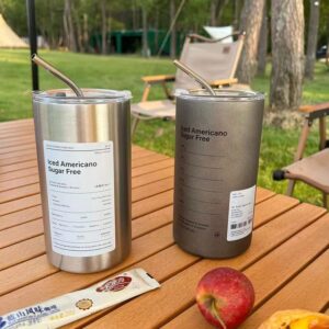 SHANIABELLE Reusable Simple Modern Insulated Iced Coffee Stainless Steel Cup with Lid and Straw for Travel or Holiday Gifts