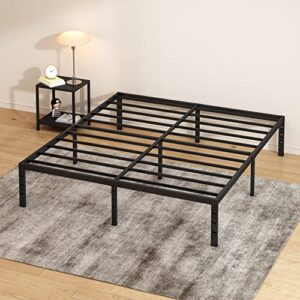 HLIPHA California King Size Metal Platform Bed Frame with Heavy Duty Steel Slat Support,14" Height Easy Assembly Mattress Foundation,No Box Spring Needed,Black