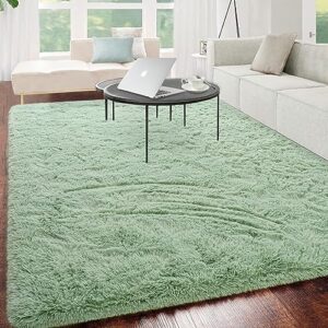 Jocovieh Soft Sage-Green Rugs for Bedroom, 5x7 Feet Fluffy Carpets, Indoor Modern Plush Area Rugs for Living Room Kids Girls Room, Non-Slip Shag Rug for Nursery Home Decor, Green