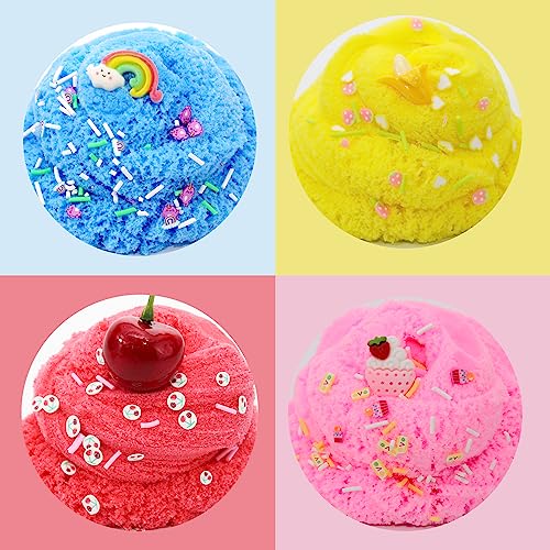 Cloud Slime Kit 7 Pack, Non-Sticky and Super Soft Stress Relief Toy Scented DIY Slime Rainbow Slime for Boys and Girls