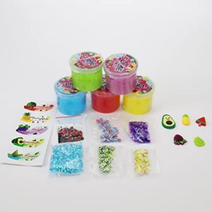 5 Pack Crunchy Slime,Clear Slime Kit with Glimmer for Girls,Birthday Gifts School Party Favors Toy for Girls and Boys