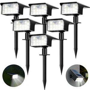 nipify solar spot lights outdoor motion sensor, [6 pack/62 led]3 modes solar landscape spotlights outdoor waterproof, 2-in-1 solar lights outdoor wall lights for yard garden patio pathway, cool white