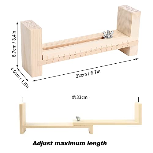 Wood Bracelet Jig, Adjustable Bracelet Maker DIY Hand Knitting Bracelet Jig with 2 Clamp Bracelet Braiding Tool, U Shape Clear Scale Bracelet Maker Rack