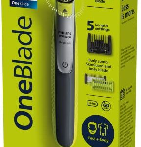 Philips Norelco OneBlade 360 Face + Body Hybrid Electric Trimmer and Shaver, QP2834/70