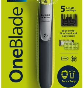 Philips Norelco OneBlade 360 Face + Body Hybrid Electric Trimmer and Shaver, QP2834/70