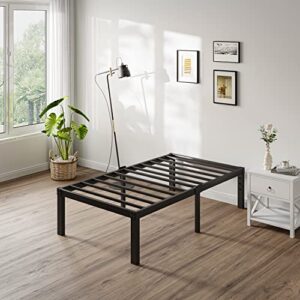 Gdduck 18 Inch Twin Bed Frame Metal Platform Bed Frame with Storage，Sturdy Steel Frame No Box Spring Needed,Black Frame Heavy Duty Noise-Free,Easy Assembly，Support up to 2500lbs