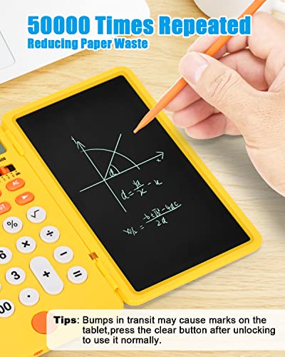 Aucanla Calculator with Notepad,12-Digit Large Display Desk Calculator,Rechargeable and Solar Basic Calculator for Office,School and Business