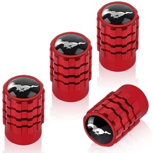 sunteelong car tire stem valve caps air cover exterior accessory dust cover red metal tyre valve stem cap accessories for ford mustang