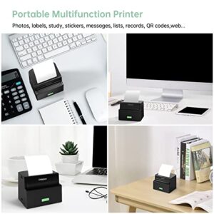 Ofeace Mini Pocket Printer, Sticker Printer, 200DPI Inkless Thermal Printer, Wireless Bluetooth Printer with Android iOS for Retro-Style Photos/Receipts/Notes/Lists/Label/Memo/QR Codes