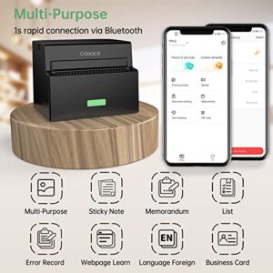 Ofeace Mini Pocket Printer, Sticker Printer, 200DPI Inkless Thermal Printer, Wireless Bluetooth Printer with Android iOS for Retro-Style Photos/Receipts/Notes/Lists/Label/Memo/QR Codes