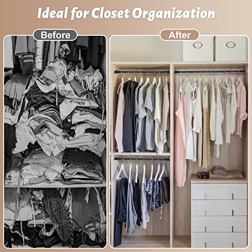 Closet Rods for Hanging Clothes - 30 to 45 inch Adjustable Closet Poles for Hanging Clothes No Drilling, Stainless Steel Heavy Duty Clothes Rod for Closet, Wardrobes