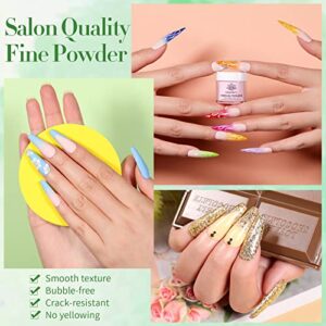 BORN PRETTY Acrylic Powder Set 36 Colors Acrylic Nail Powder Nude Pink Blue Yellow Purple Red Glitter Professional Polymer 3D Acrylic Nail Art Kit for French Nail Extension All Seasons Nail Carving