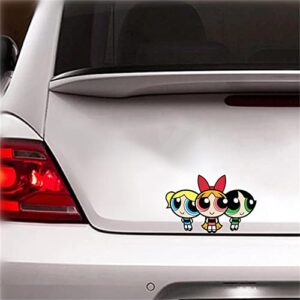 Three Powerpuff-Girl Car Sticker Funny Decal Vinyl Sticker for Cars/Laptops