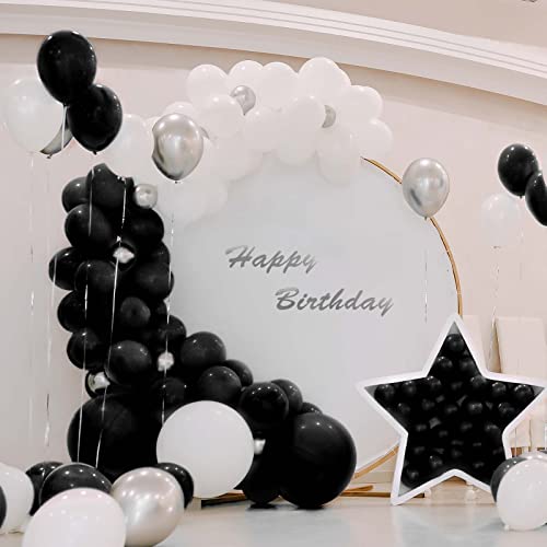 RUBFAC 36in Black Giant Balloons, 5pcs Black Latex Helium Balloons for Birthday Party Photo Shoot Wedding Baby Shower Decoration