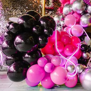 RUBFAC 36in Black Giant Balloons, 5pcs Black Latex Helium Balloons for Birthday Party Photo Shoot Wedding Baby Shower Decoration