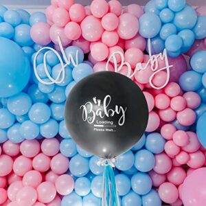 RUBFAC 36in Black Giant Balloons, 5pcs Black Latex Helium Balloons for Birthday Party Photo Shoot Wedding Baby Shower Decoration