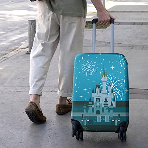 dicilly Luggage Covers for Suitcase Fashion Castle Firework Suitcase Cover Baggage Covers Fit 25-28 Inch Luggage