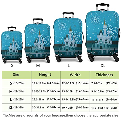 dicilly Luggage Covers for Suitcase Fashion Castle Firework Suitcase Cover Baggage Covers Fit 25-28 Inch Luggage