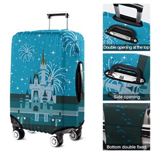 dicilly Luggage Covers for Suitcase Fashion Castle Firework Suitcase Cover Baggage Covers Fit 25-28 Inch Luggage