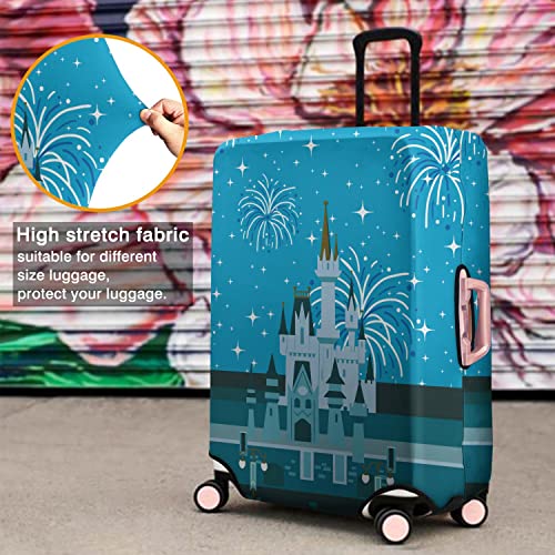 dicilly Luggage Covers for Suitcase Fashion Castle Firework Suitcase Cover Baggage Covers Fit 25-28 Inch Luggage