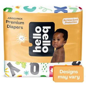 Hello Bello Premium Baby Diapers Size 1 I 128 Count of Disposable, Extra-Absorbent, Hypoallergenic, and Eco-Friendly Baby Diapers with Snug and Comfort Fit I Surprise Girl Patterns