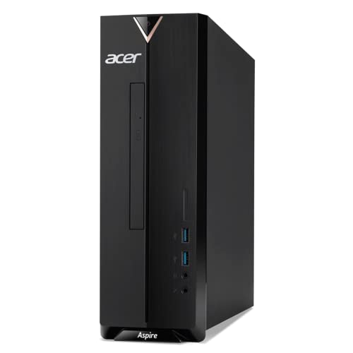 Acer Aspire Tower Desktop, Intel Celeron J4125 Processor, 8GB RAM, 512GB PCIe SSD, DVD, HDMI, VGA, Wi-Fi, Wired Keyboard & Mouse, Windows 11 Home, Black (D17W6)