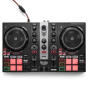 hercules djcontrol inpulse 200 mk2 — ideal dj controller for learning to mix — software and tutorials included.