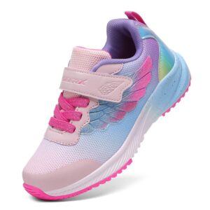 geerx joy kids sneakers girls toddler little kid athletic lightweight running training tennis shoes purple blue size 8