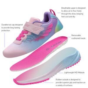 GEERX Joy Kids Sneakers Girls Toddler Little Kid Athletic Lightweight Running Training Tennis Shoes Purple Blue Size 8