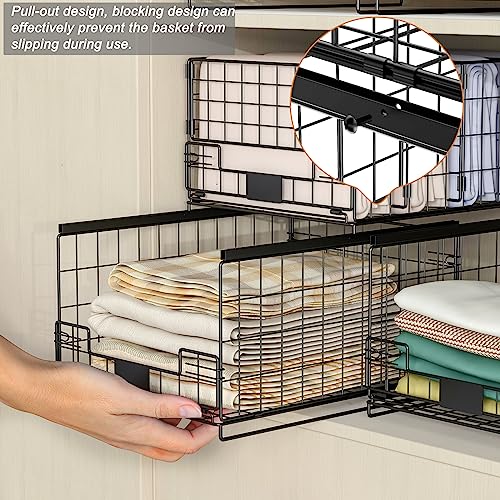 Lyuwanxian 3-Tier Stackable Closet Organizers and Drawer Storage Shelves, Removable 3 Dividers, Stackable & Foldable Design with Nameplate for Closet, Wardrobe, Laundry Room and Shelves