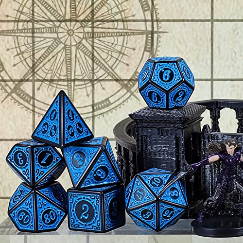 CiaraQ Polyhedral Dice with 5 Pouches, 5 Sets of Retro Dice for MTG DND Board Games, 35 Pieces